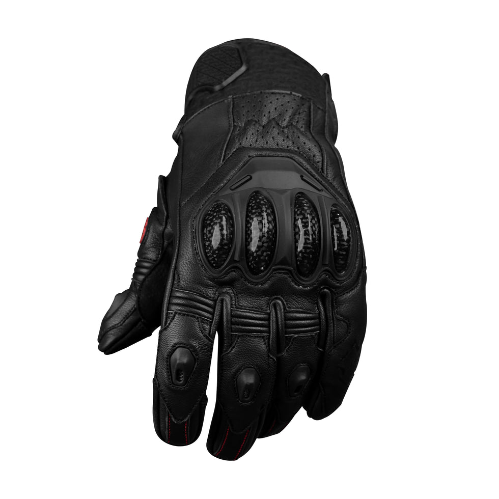 Gladiator Motorcycle Gloves Black: Genuine Leather | Jagwear